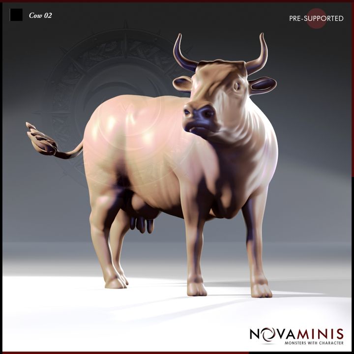 3D Printable Cow 02 by NOVAMINIS